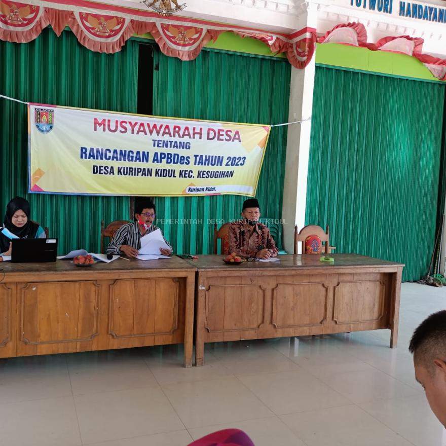 MUSYAWARAH DESA TENTANG RANCANGAN APBDes TAHUN 2023 - Kuripan KidulDesa ...